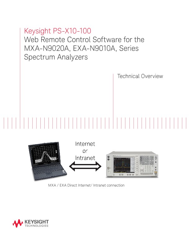 PS-X10-100 Web Remote Control Software for the MXA-N9020A, EXA-N9010A, Series Spectrum Analyzers ...